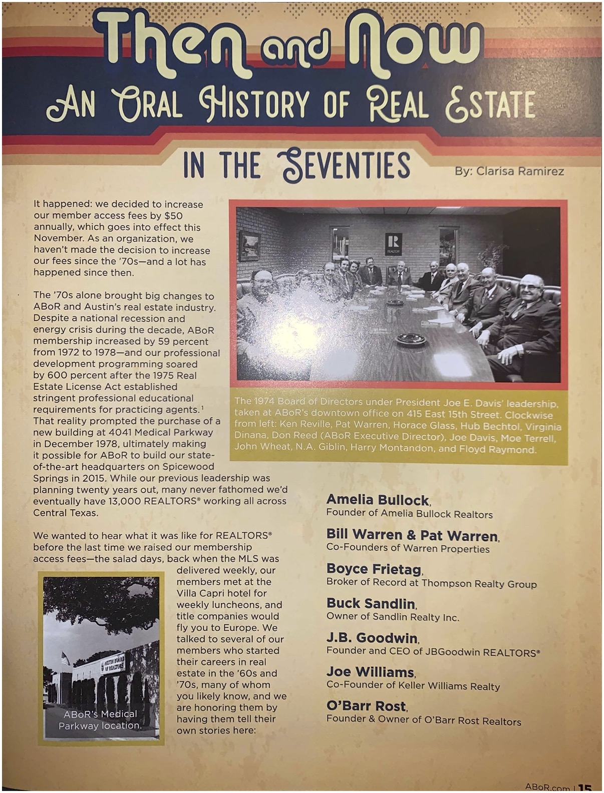 Then and Now: An Oral History of the ’70s (Austin REALTOR; December ...